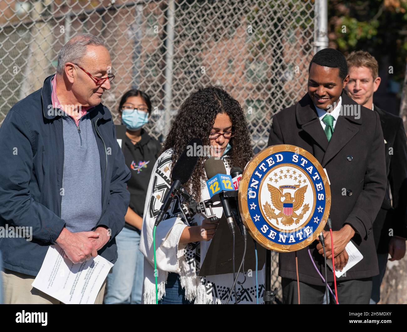 Bronx, New York, USA. 9th Nov, 2021. Senator Chuck Schumer and other ...