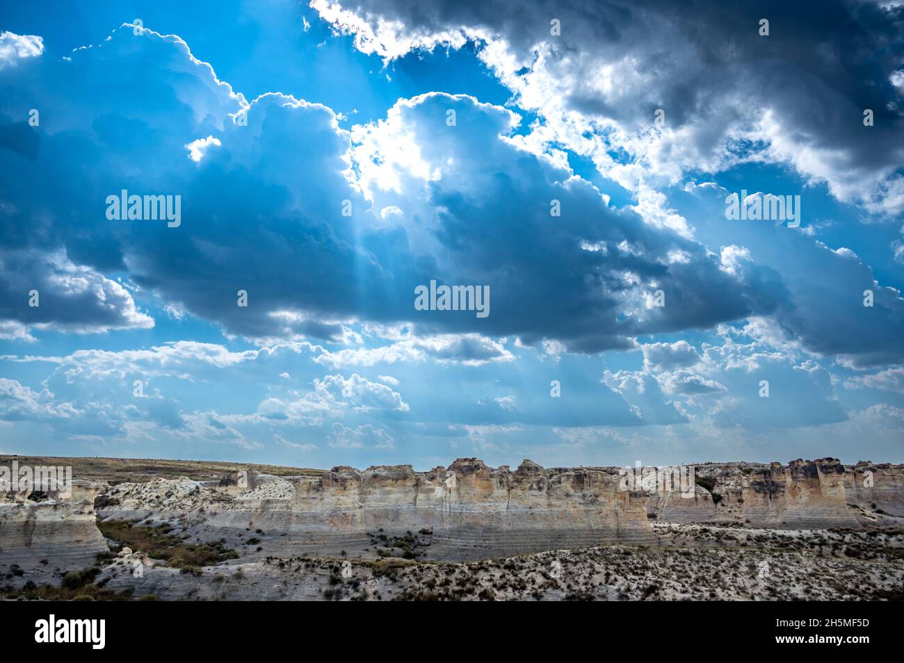 Little Jerusalem Badlands State Park in Logan County, Kansas. The chalk ...
