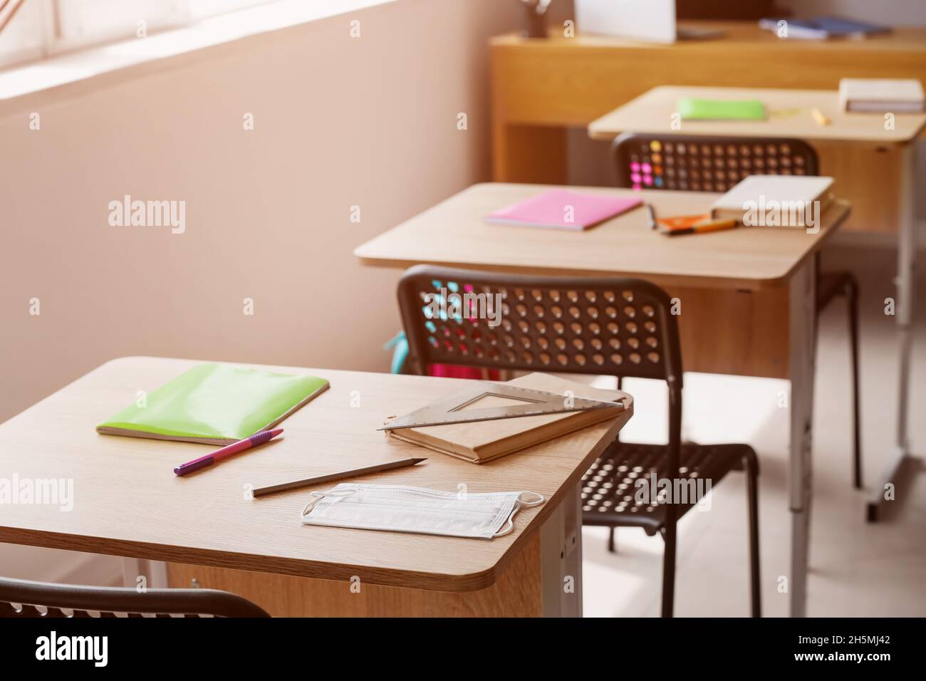 Interior of classroom prepared for lesson Stock Photo - Alamy