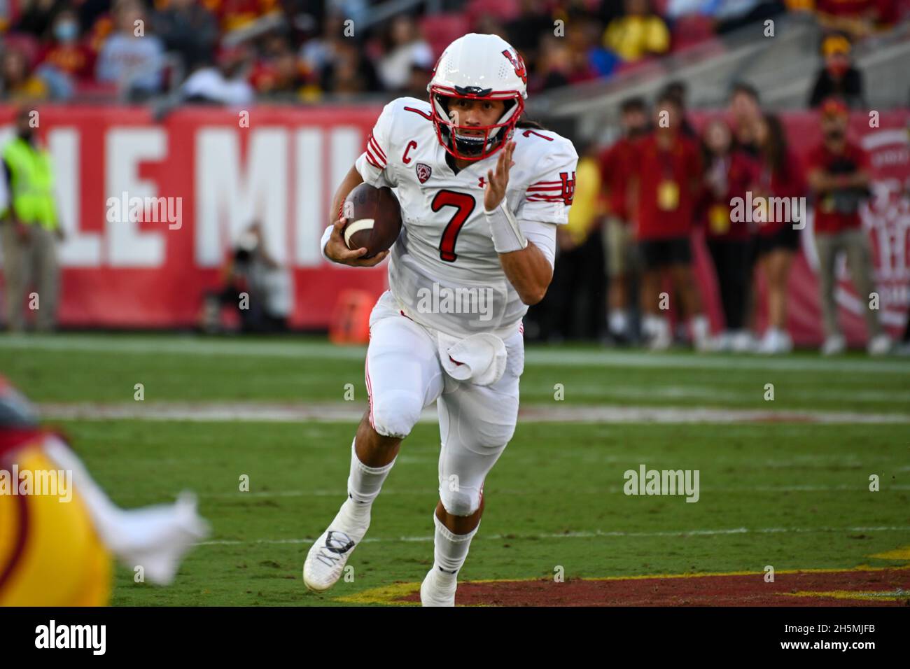 Utah Utes quarterback Cameron Rising (7) during an NCAA football game ...