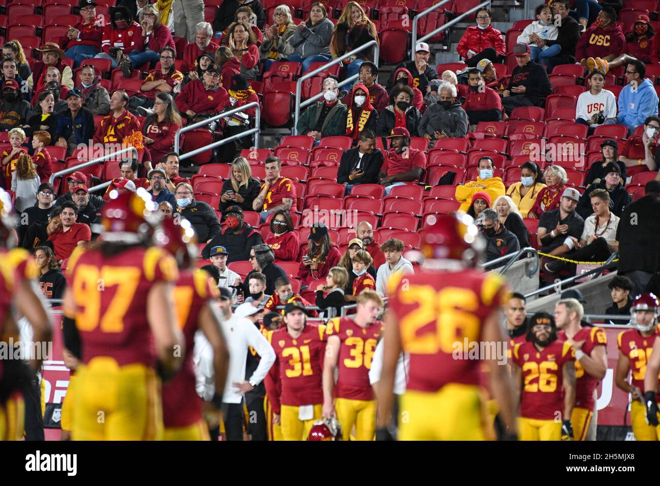The crowd is seen at the Los Angeles Memorial Coliseum during an NCAA ...