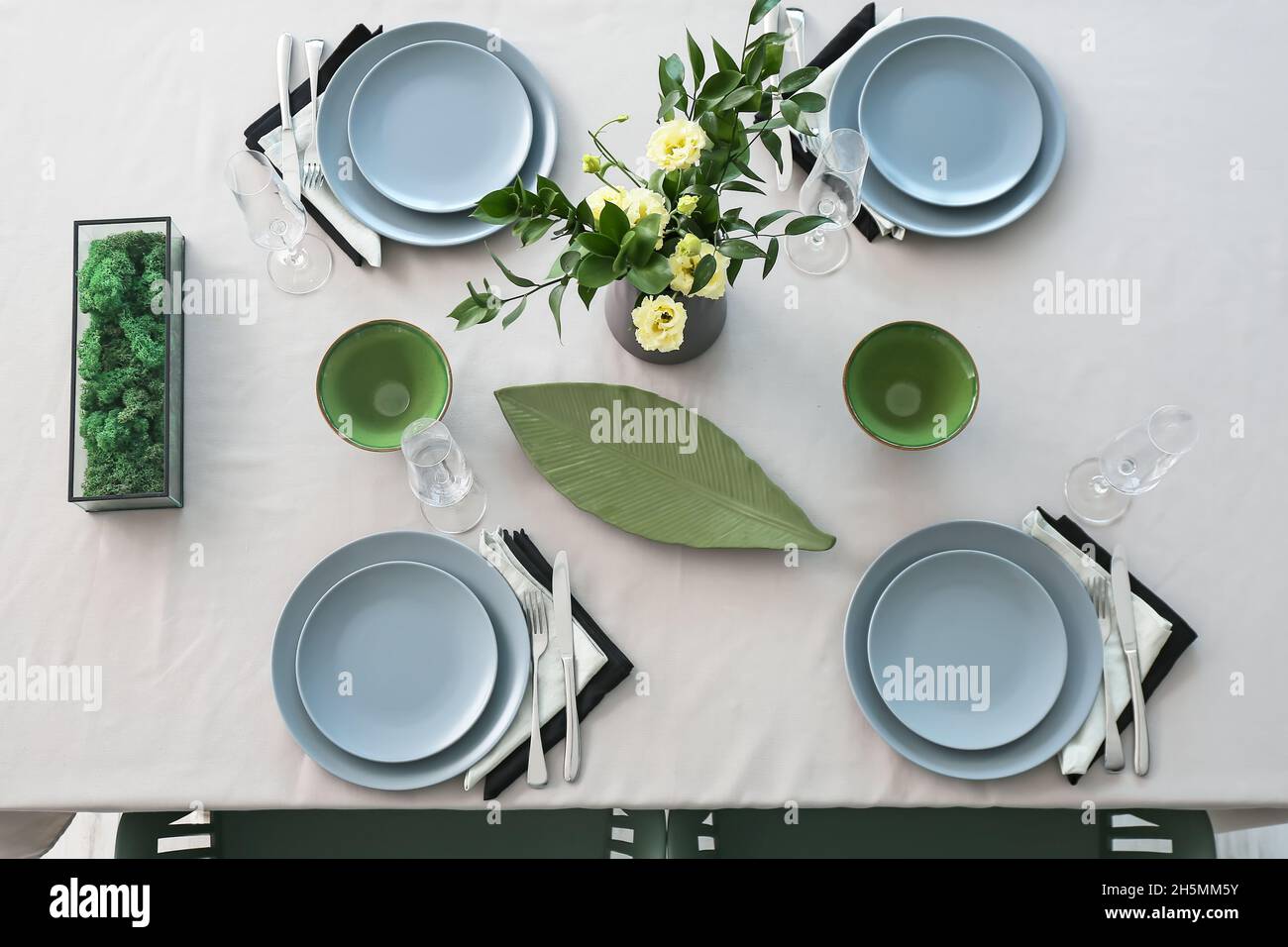 Beautiful table setting for wedding celebration in restaurant Stock ...