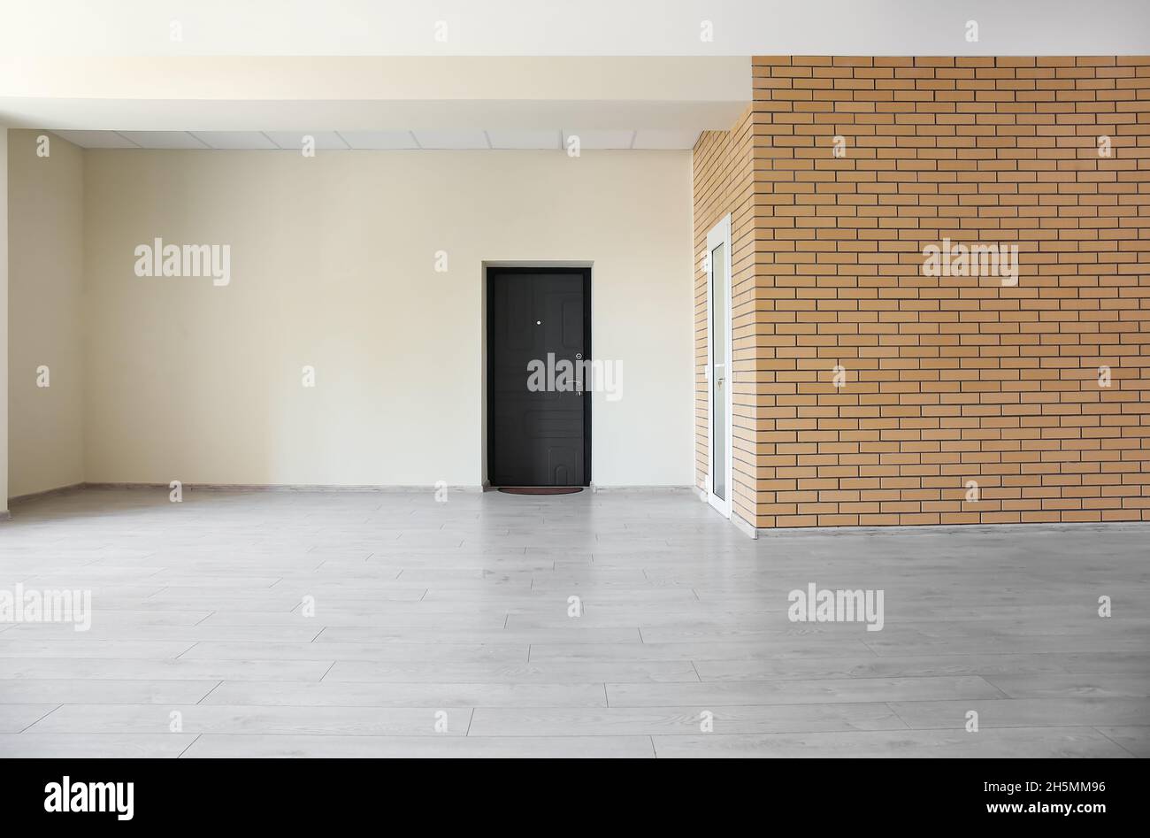 View of big empty room with doors Stock Photo - Alamy