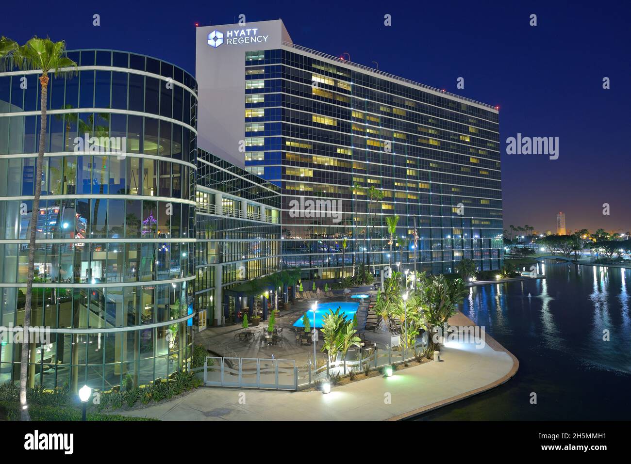 The Hyatt Regency hotel at the waterfront, Long Beach CA Stock Photo ...