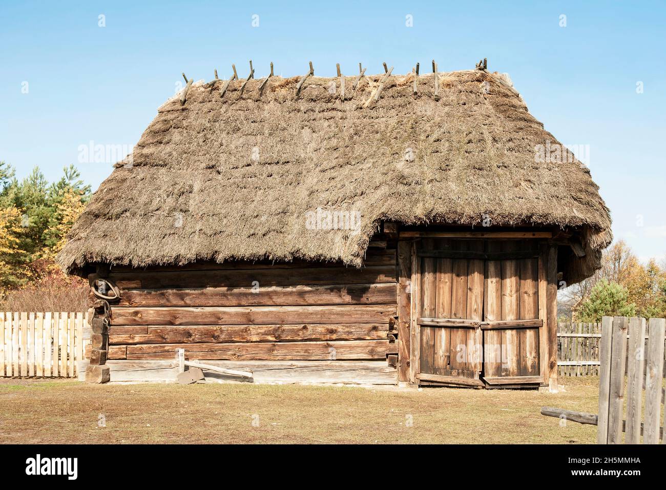 Old wooden building, rural village scenic, Poland Stock Photo - Alamy