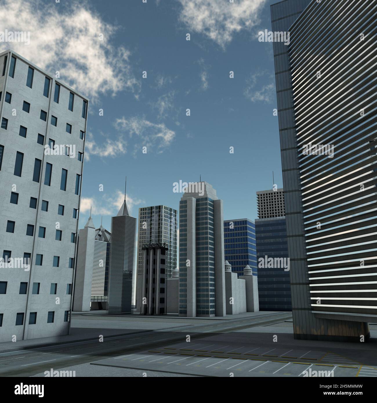 Tall city background 3d render hi-res stock photography and images - Alamy