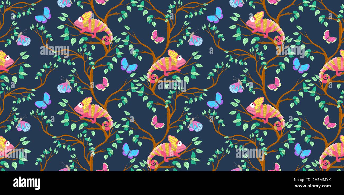 African chameleon or sahel chameleon Stock Vector Images - Alamy