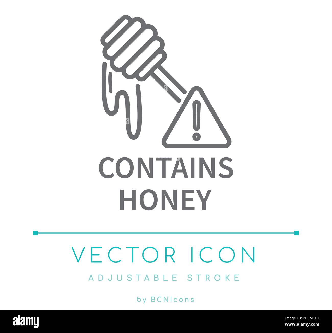 Contains Honey Food Allergen Warning Vector Line Icon Stock Vector ...
