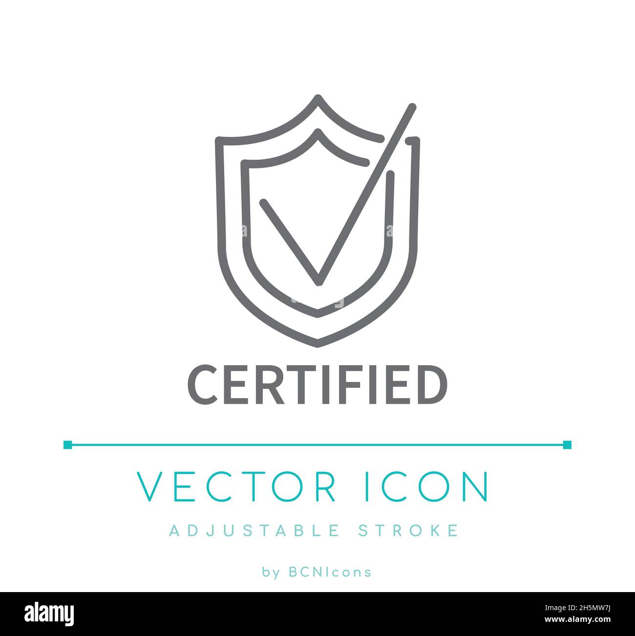 Certified Badge Vector Line Icon Stock Vector Image & Art - Alamy