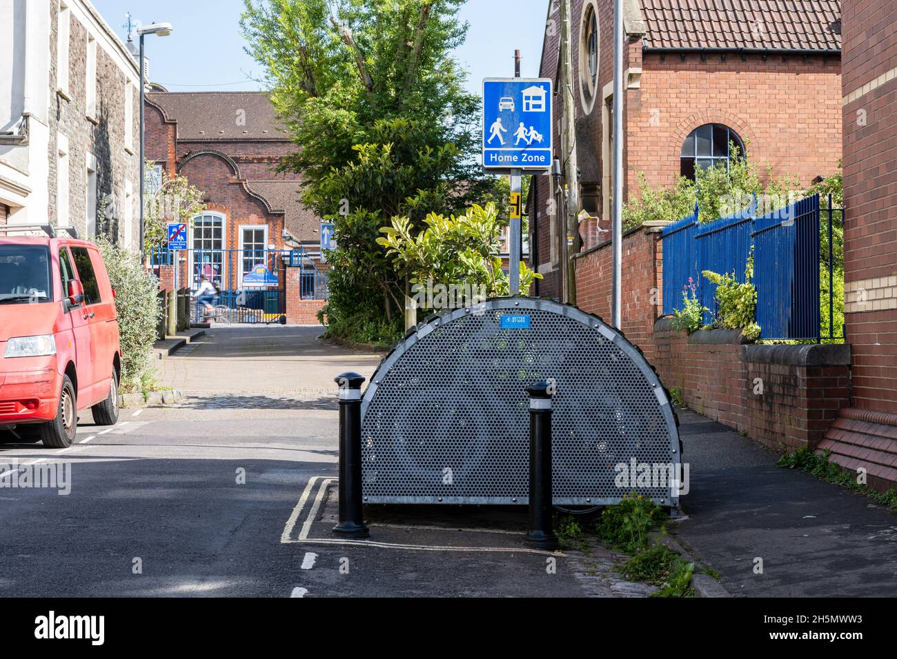 Trees and plants, and a secure cycle parking "Bike Hangar", contribute ...