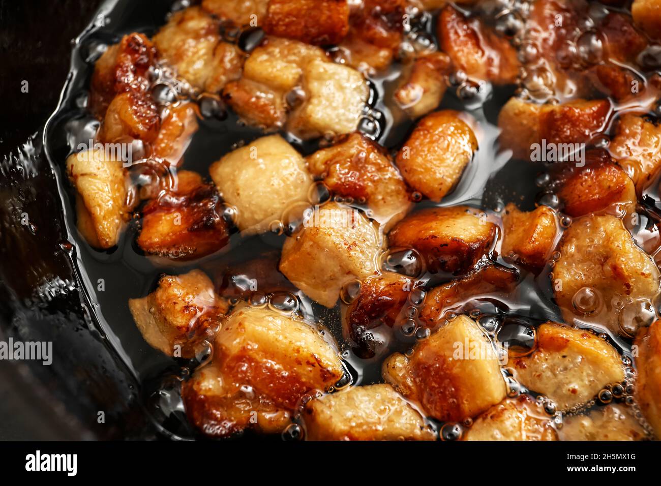 Tasty cracklings in frying hi-res stock photography and images - Alamy