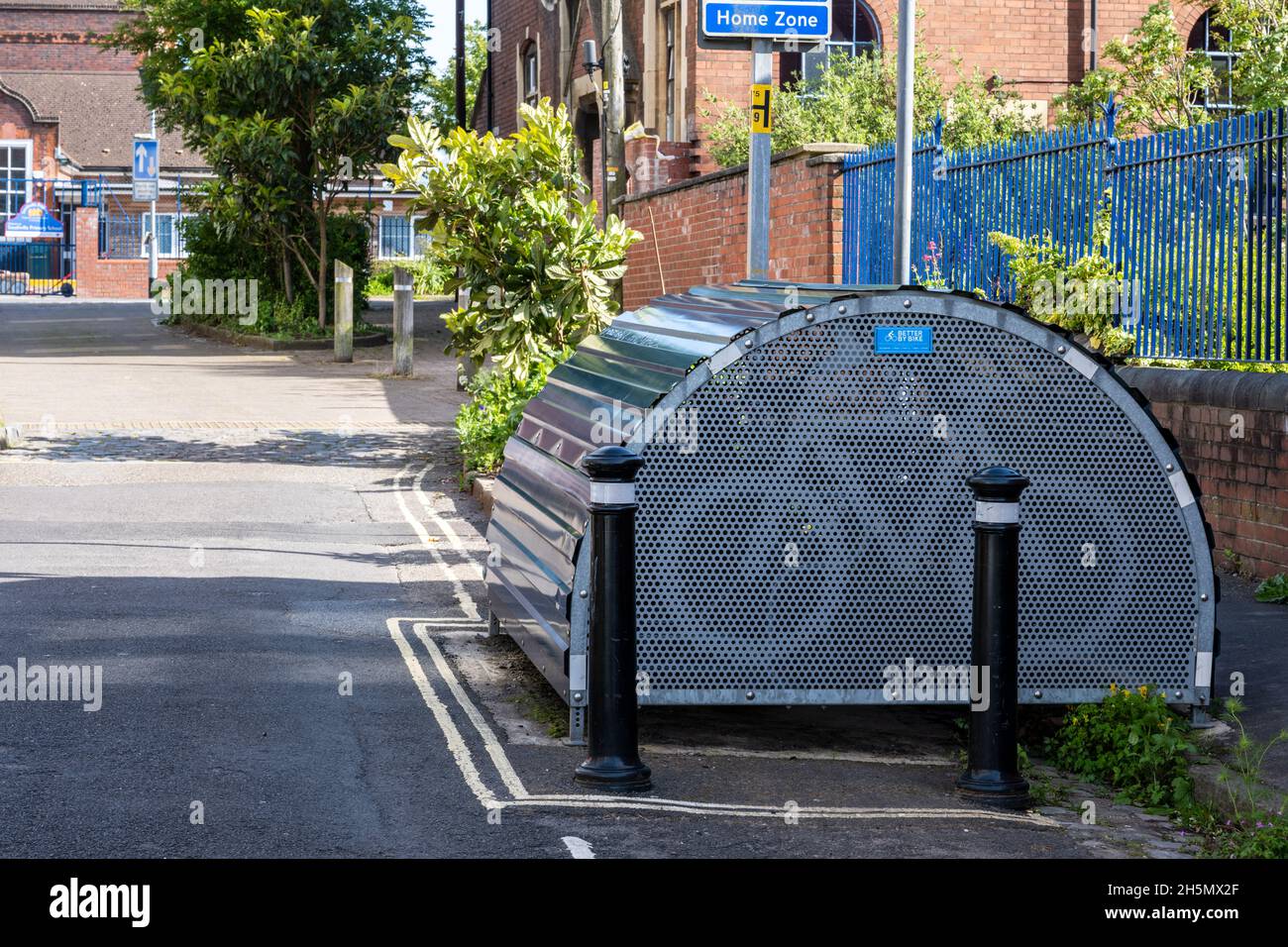 Trees and plants, and a secure cycle parking "Bike Hangar", contribute ...