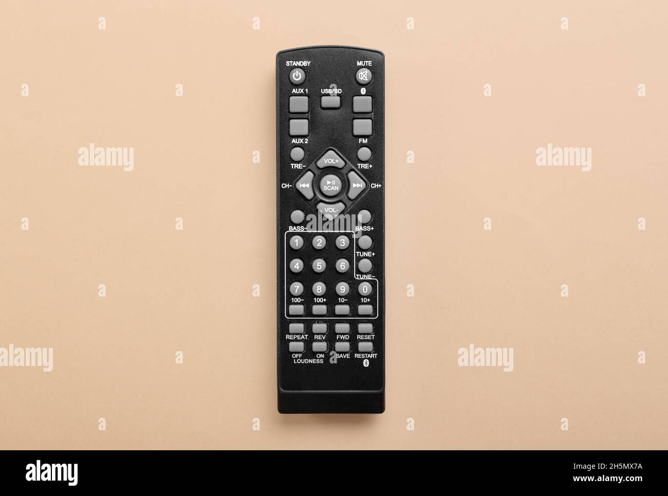 Modern TV remote control on color background Stock Photo - Alamy