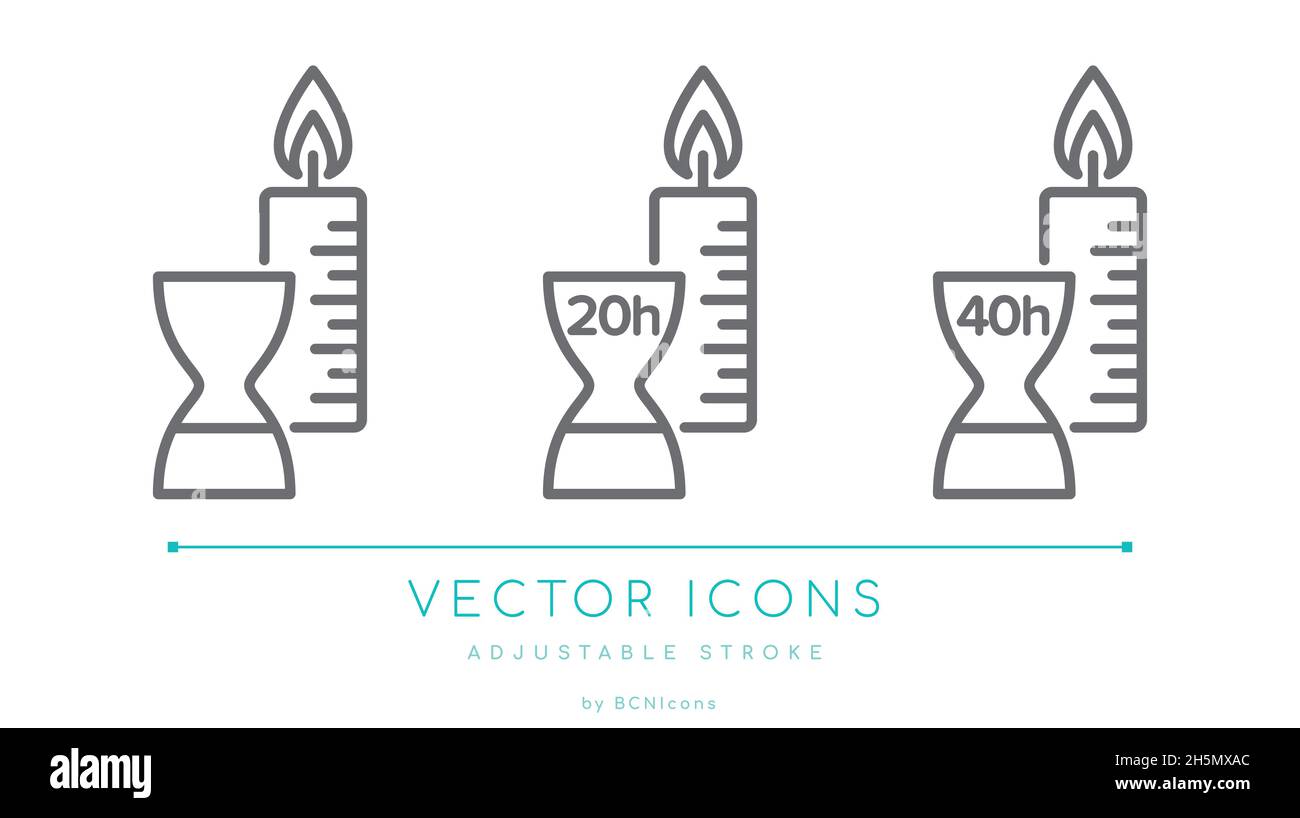 Burn Time Candle Vector Line Icons Stock Vector Image & Art - Alamy
