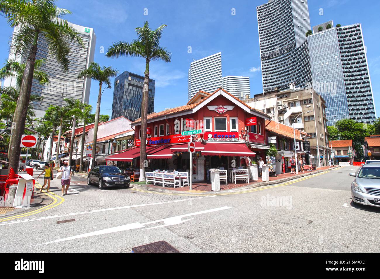 The Kampong Glam Cafe in Bussorah Street in the Kampong Glam district ...