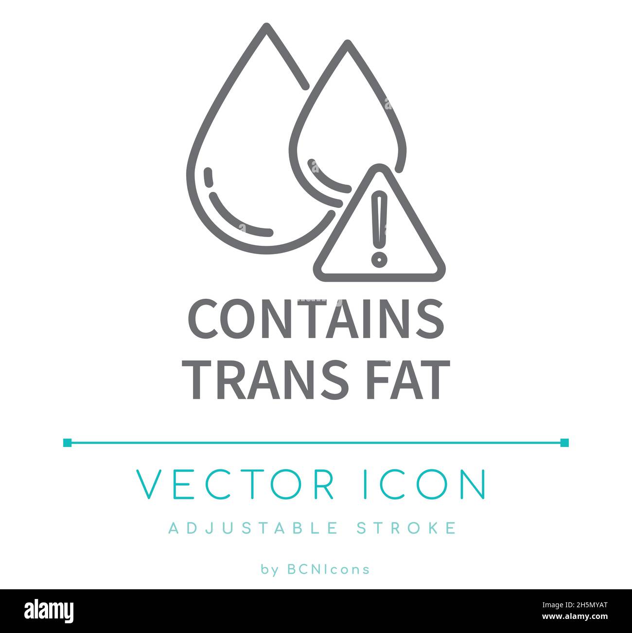 Contains Trans Fat Food Allergens Warning Vector Line Icon Stock Vector ...