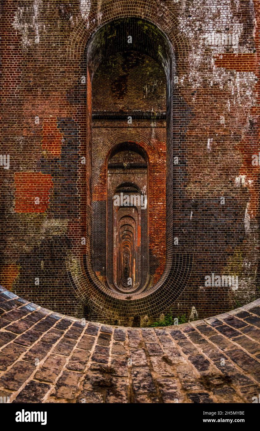 Ouse Valley viaduct or Balcombe viaduct, a railway bridge in West ...