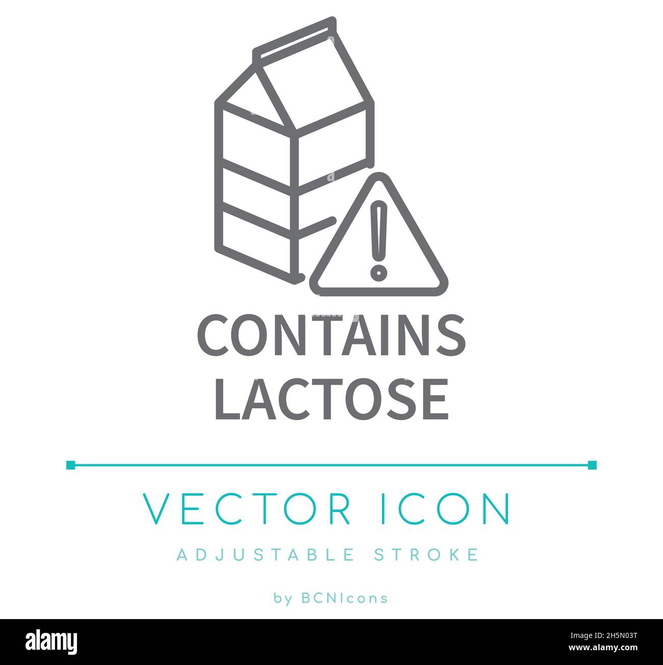 Contains Lactose Food Allergy Warning Vector Line Icon Stock Vector ...
