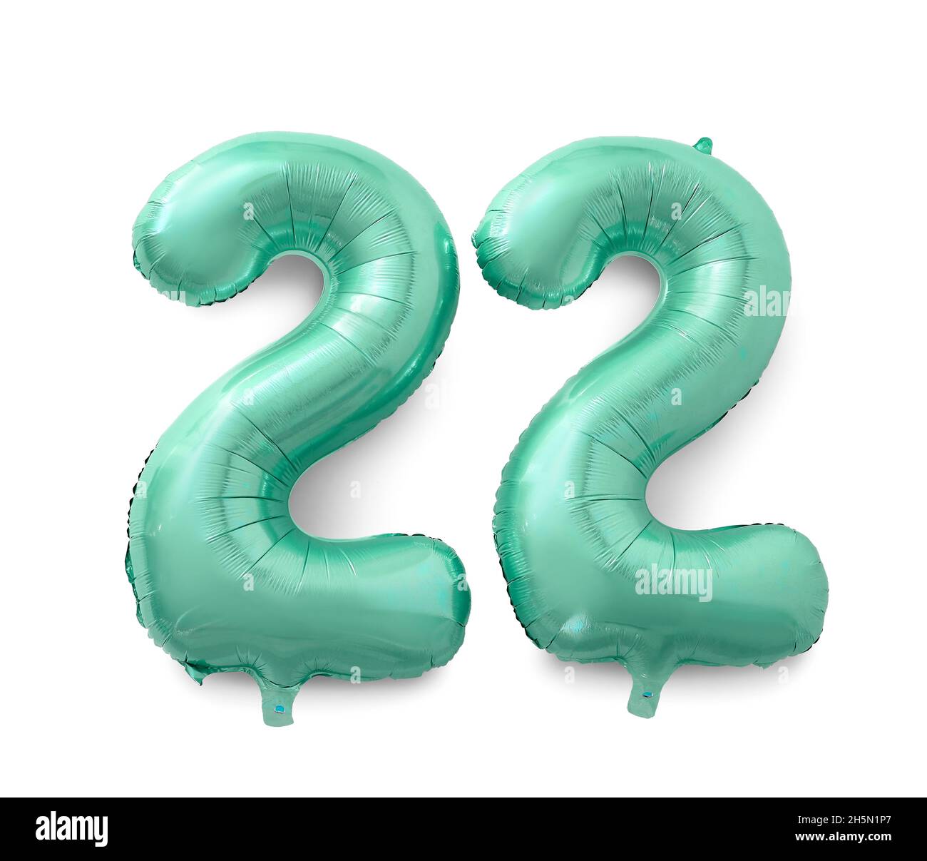 Figure 22 made of color balloons on white background Stock Photo - Alamy