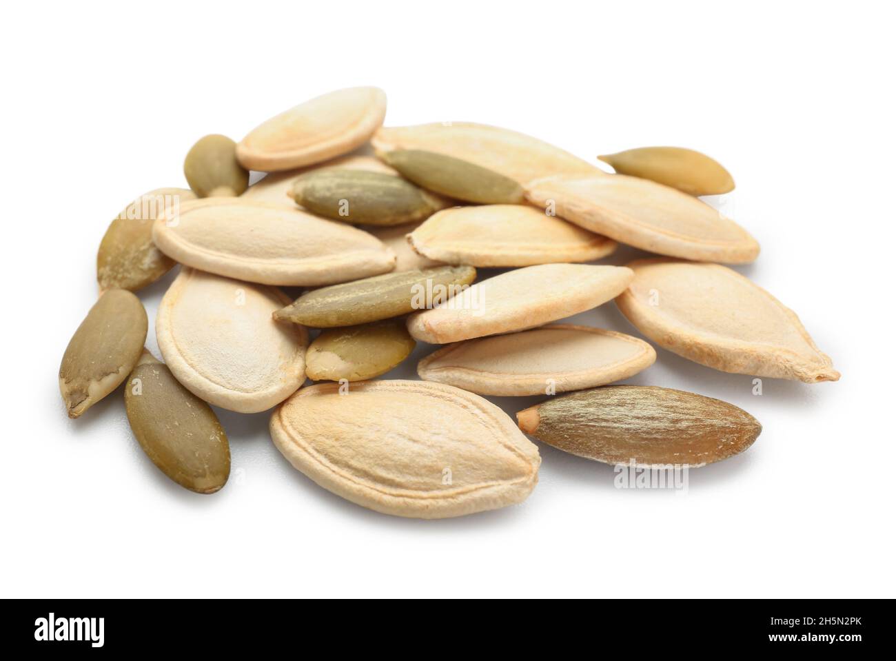 Pile of natural pumpkin seeds on white background Stock Photo - Alamy