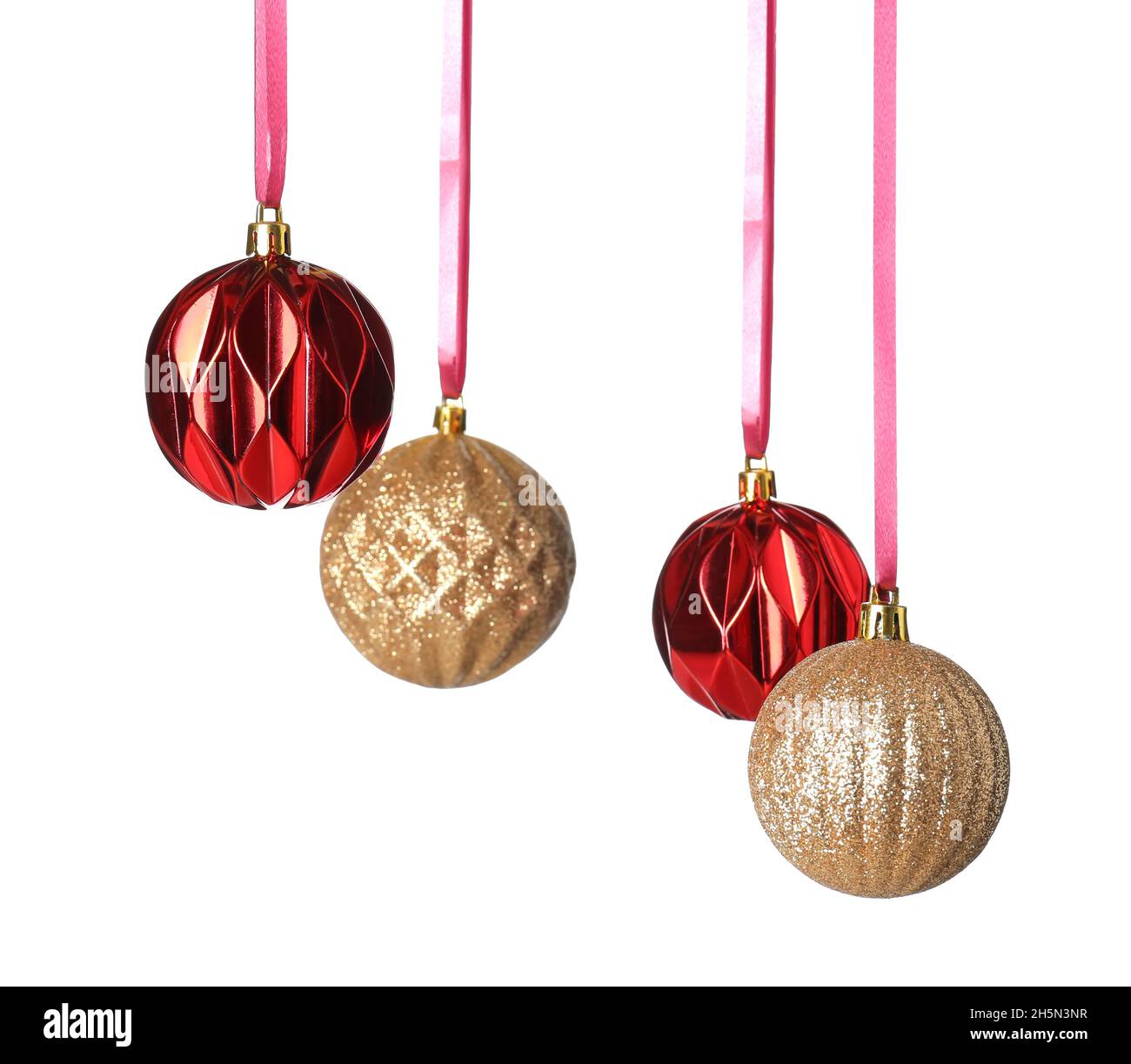 Different Christmas balls isolated on white background Stock Photo - Alamy