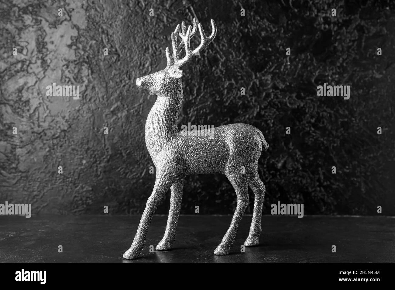 Christmas deer on background Black and White Stock Photos & Images - Alamy