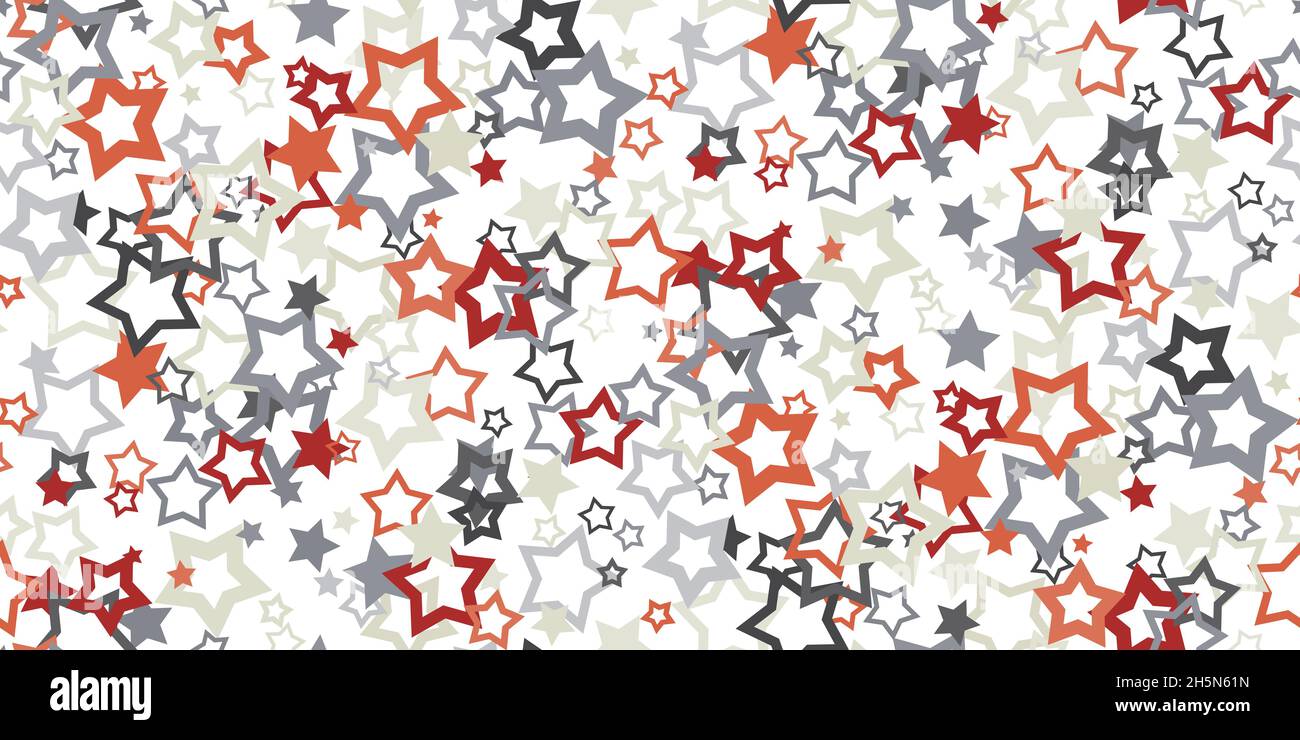Seamless pattern with colorful flying stars isolated on white ...