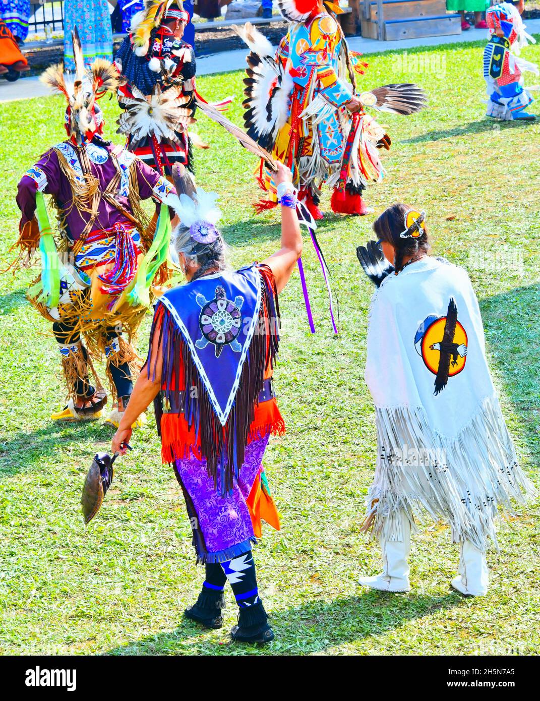 Indeginous dancers at the Pow wow on Mt. McKay in Thunder Bay, Ontario ...