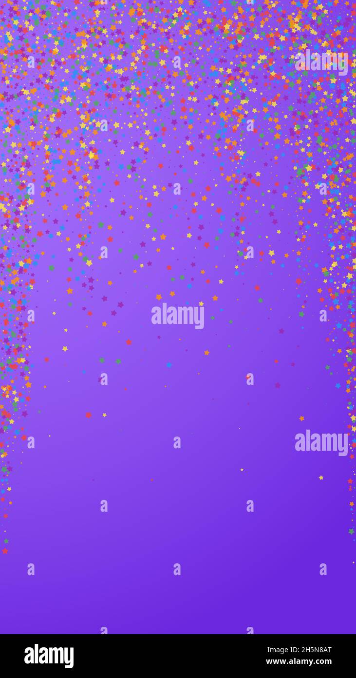 Festive fancy confetti. Celebration stars. Childish bright stars on ...