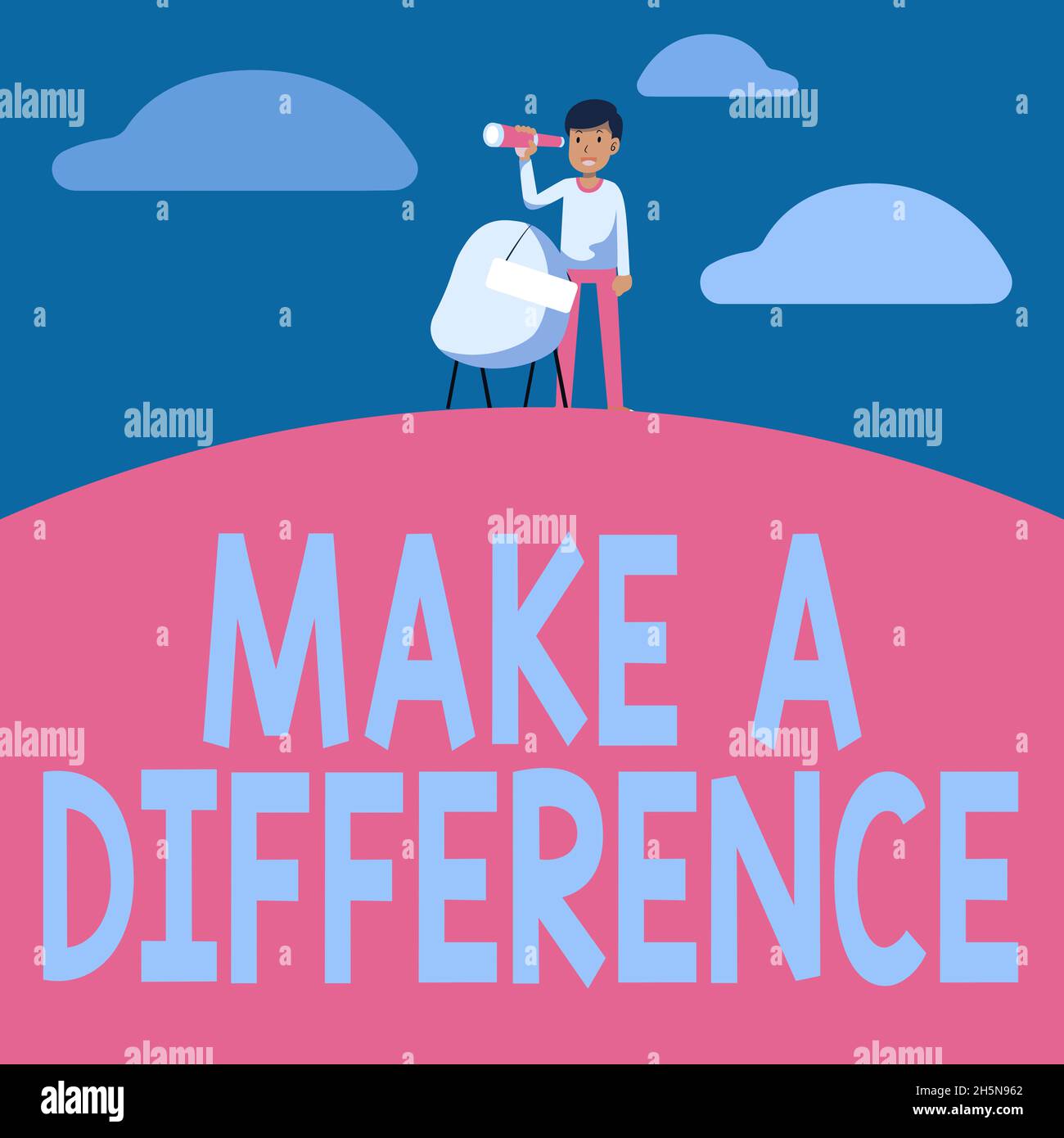 Handwriting text Make A Difference. Internet Concept have significant effect or non on person or ...