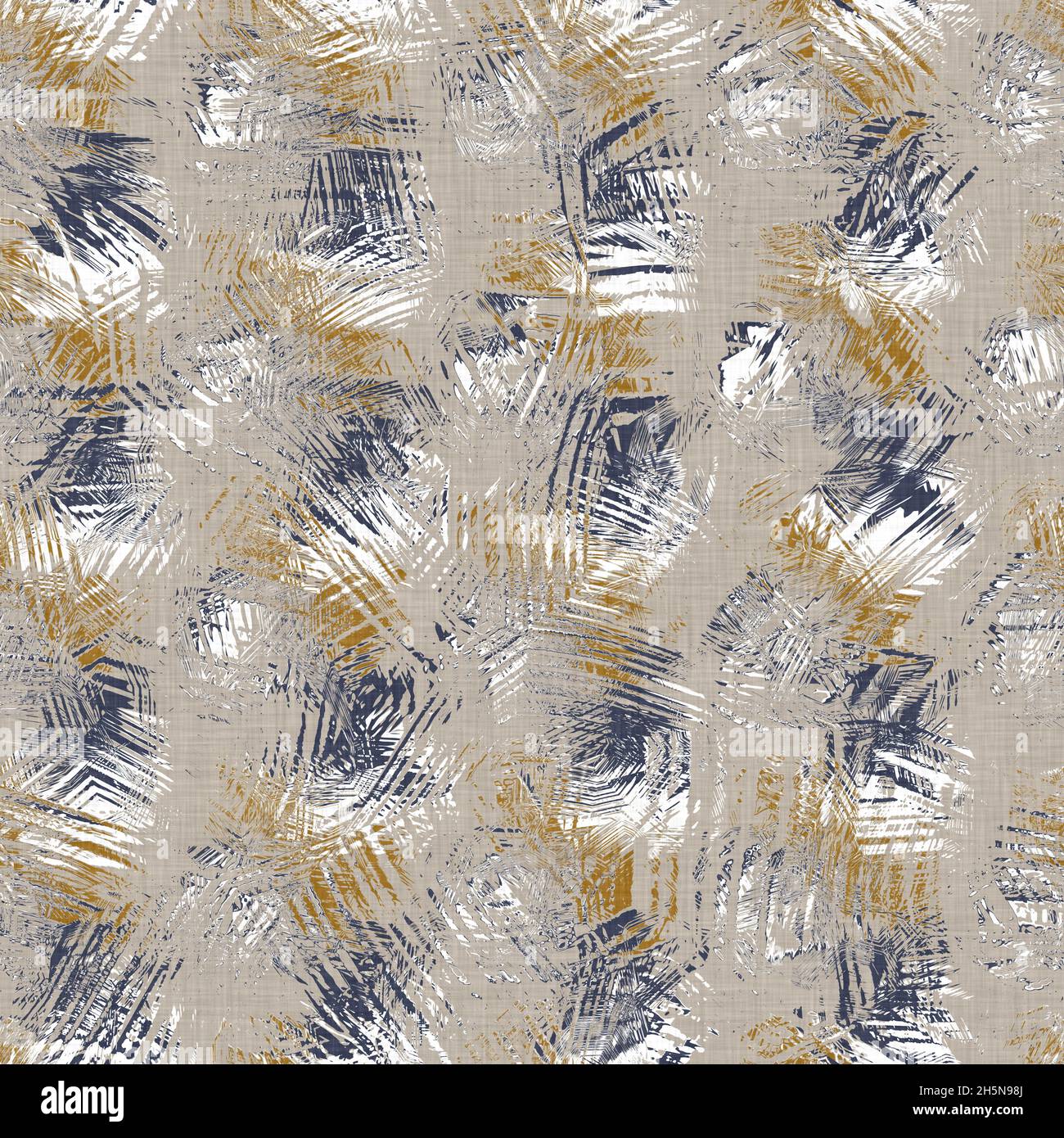 Masculine geometric glitch seamless pattern. Distorted navy blue white ...