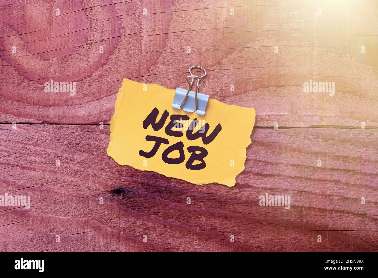 Text sign showing New Job. Business overview recently having paid ...