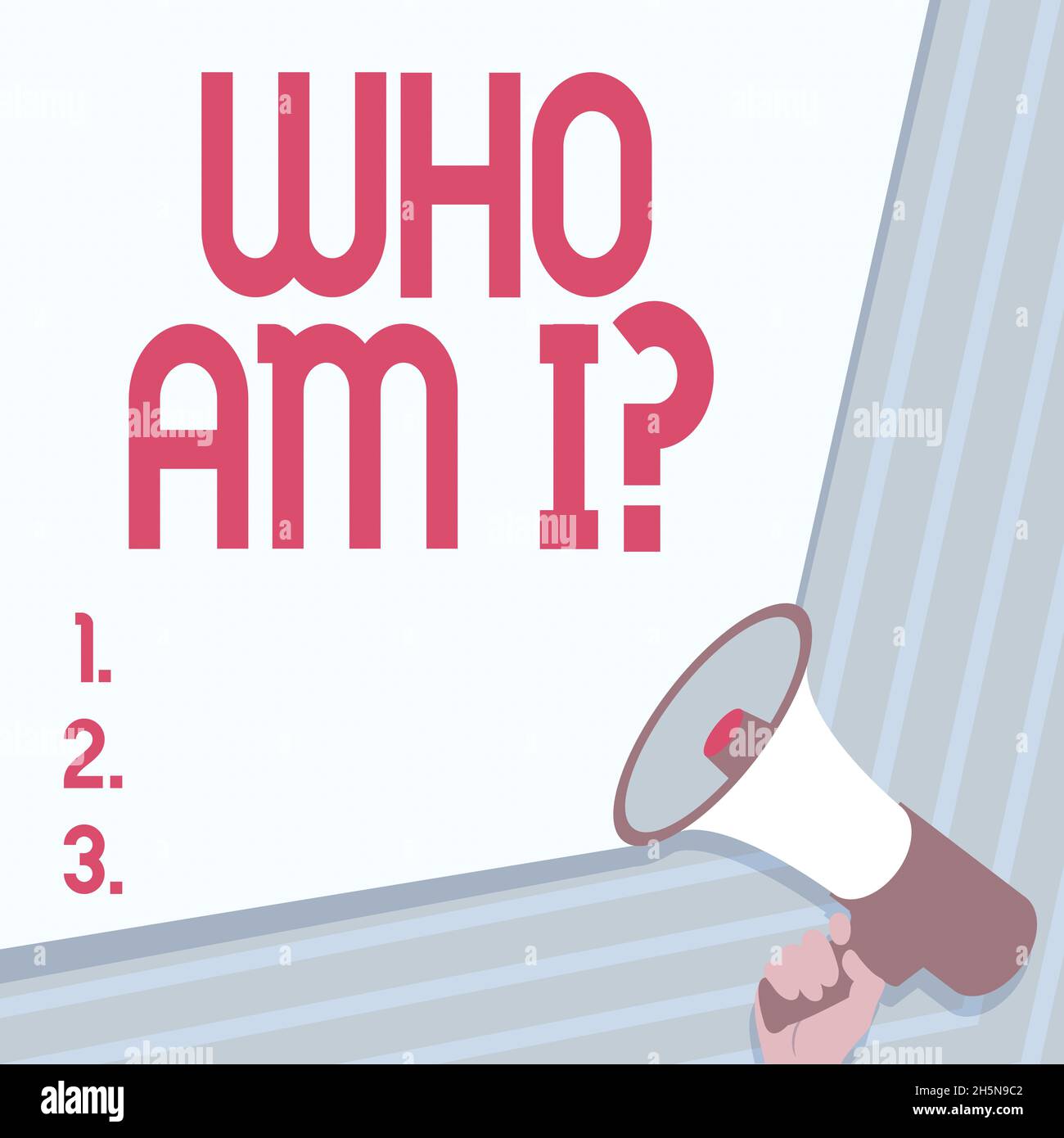 Hand writing sign Who Am I Question. Business showcase asking about ...