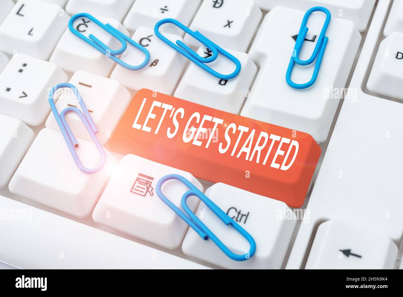 Text caption presenting Let S Get Started. Word Written on encouraging someone to begin doing ...