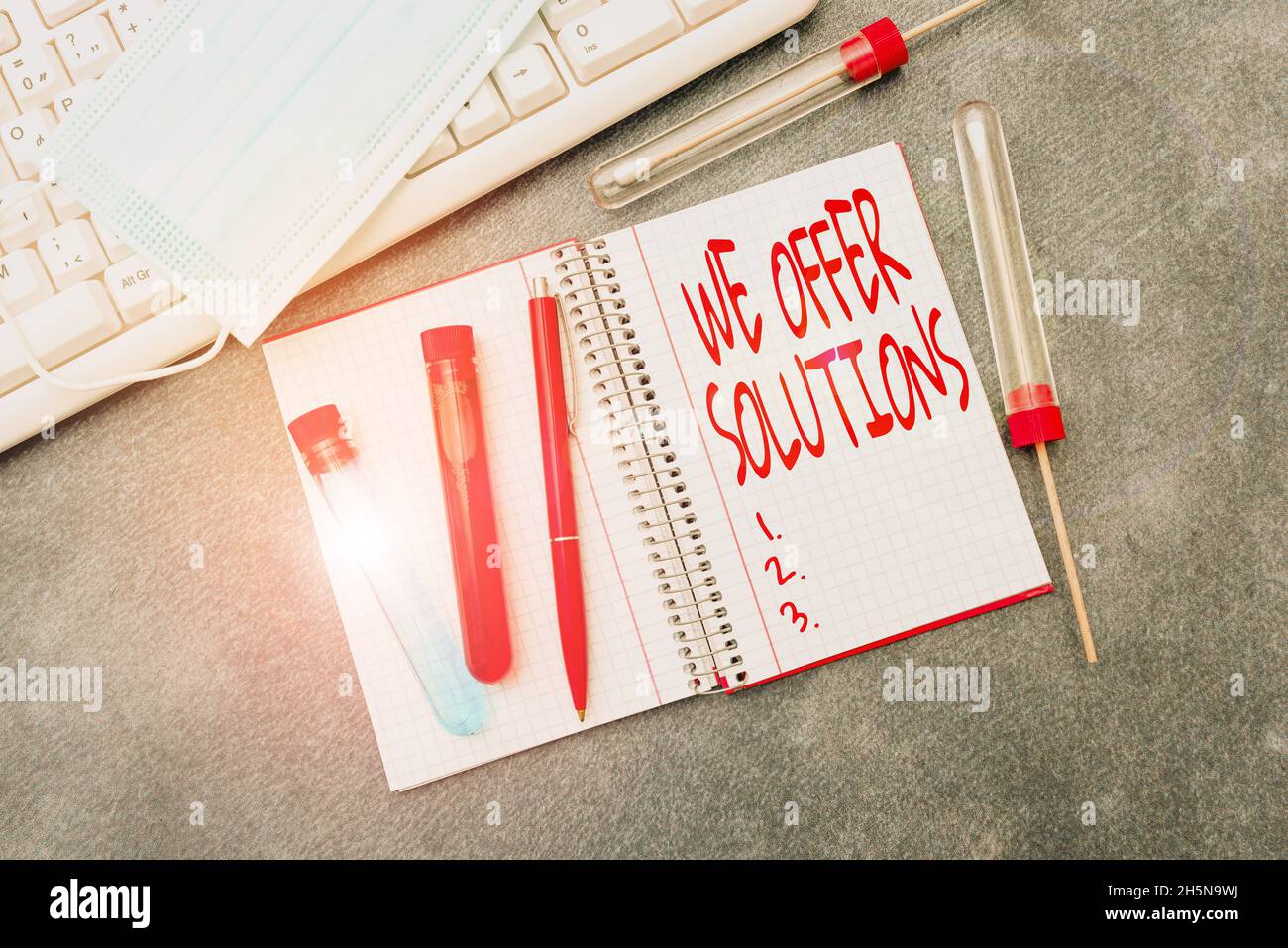 Text caption presenting We Offer Solutions. Word for way to solve ...