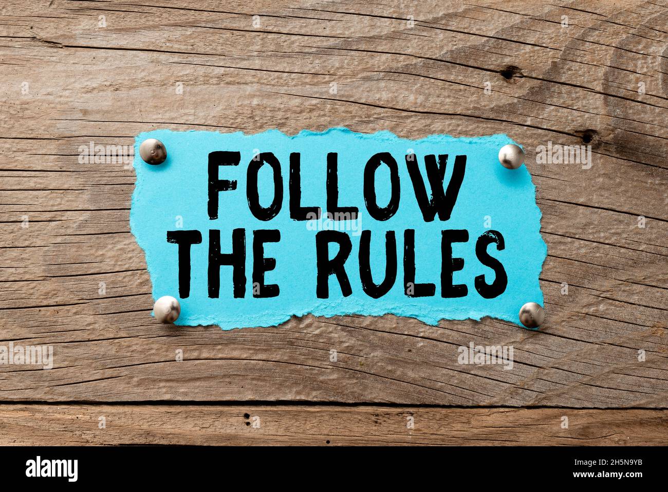 Conceptual caption Follow The Rules. Business showcase go with ...