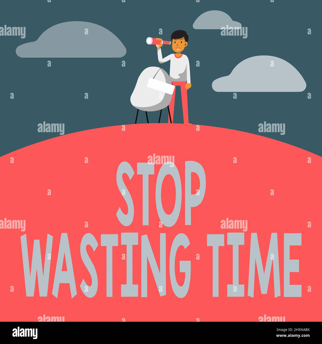 Text sign showing Stop Wasting Time. Internet Concept advising person ...