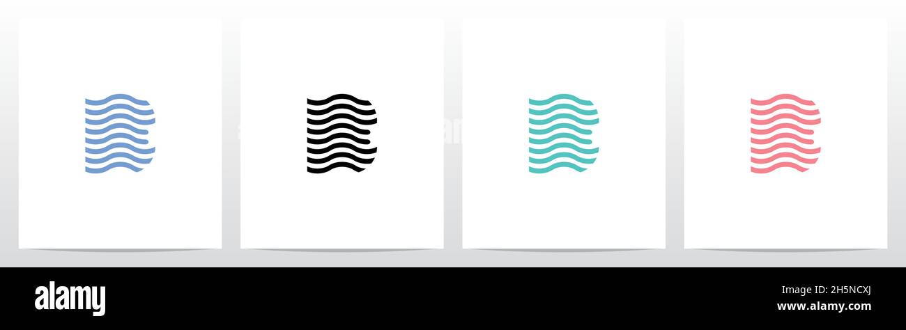 Wavy Lines Forming Letter Logo Design B Stock Vector Image & Art - Alamy