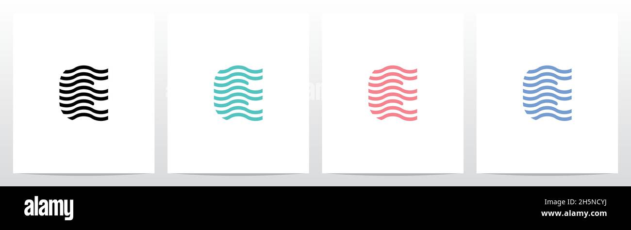 Wavy Lines Forming Letter Logo Design E Stock Vector Image & Art - Alamy