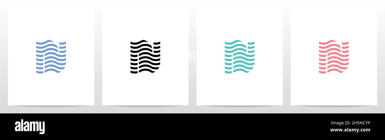 Wavy Lines Forming Letter Logo Design N Stock Vector Image & Art - Alamy