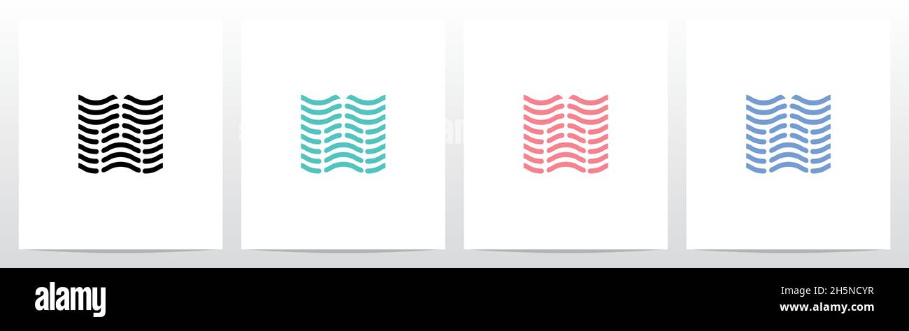 Wavy Lines Forming Letter Logo Design M Stock Vector Image & Art - Alamy