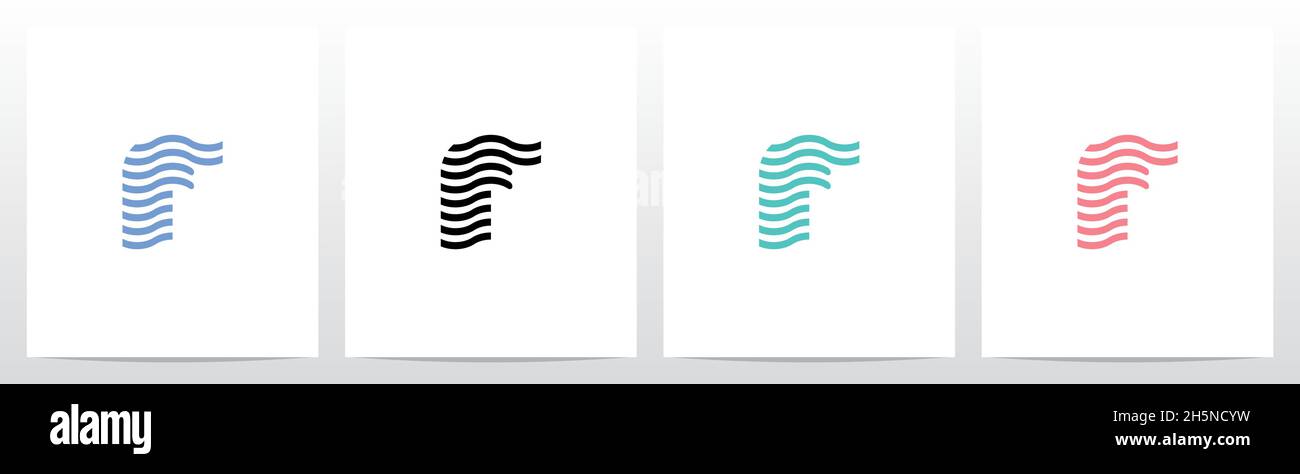 Wavy Lines Forming Letter Logo Design F Stock Vector Image & Art - Alamy