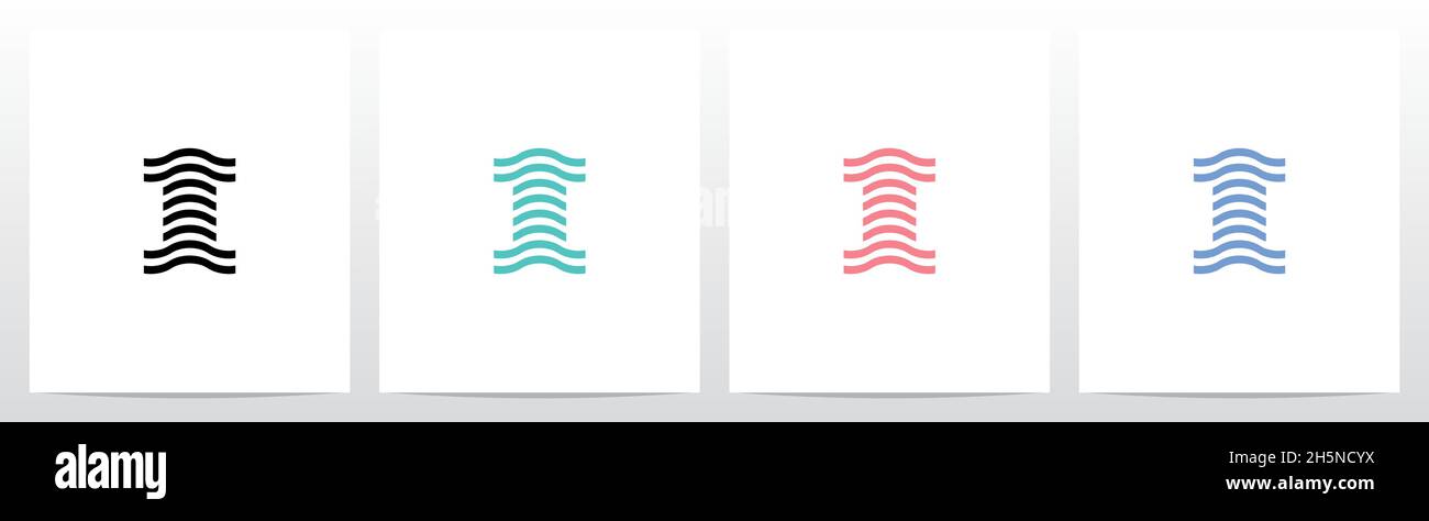 Wavy Lines Forming Letter Logo Design I Stock Vector Image & Art - Alamy