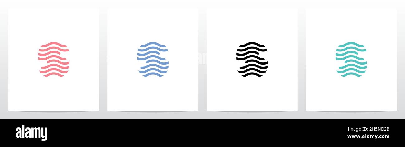 Wavy Lines Forming Letter Logo Design S Stock Vector Image & Art - Alamy