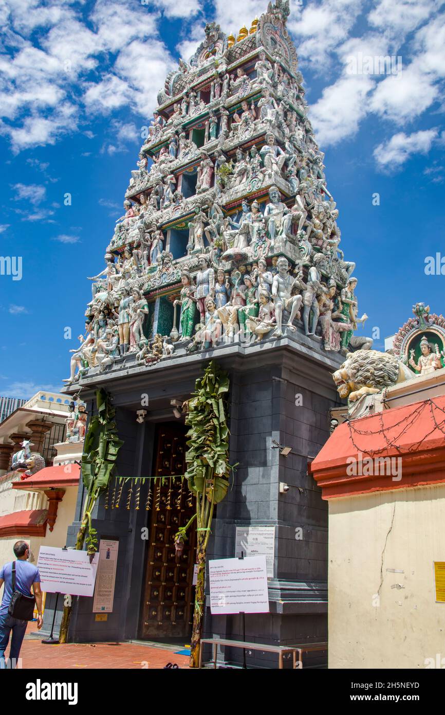 The gopuram of Sri Mariamman Temple, the oldest Hindu temple in ...