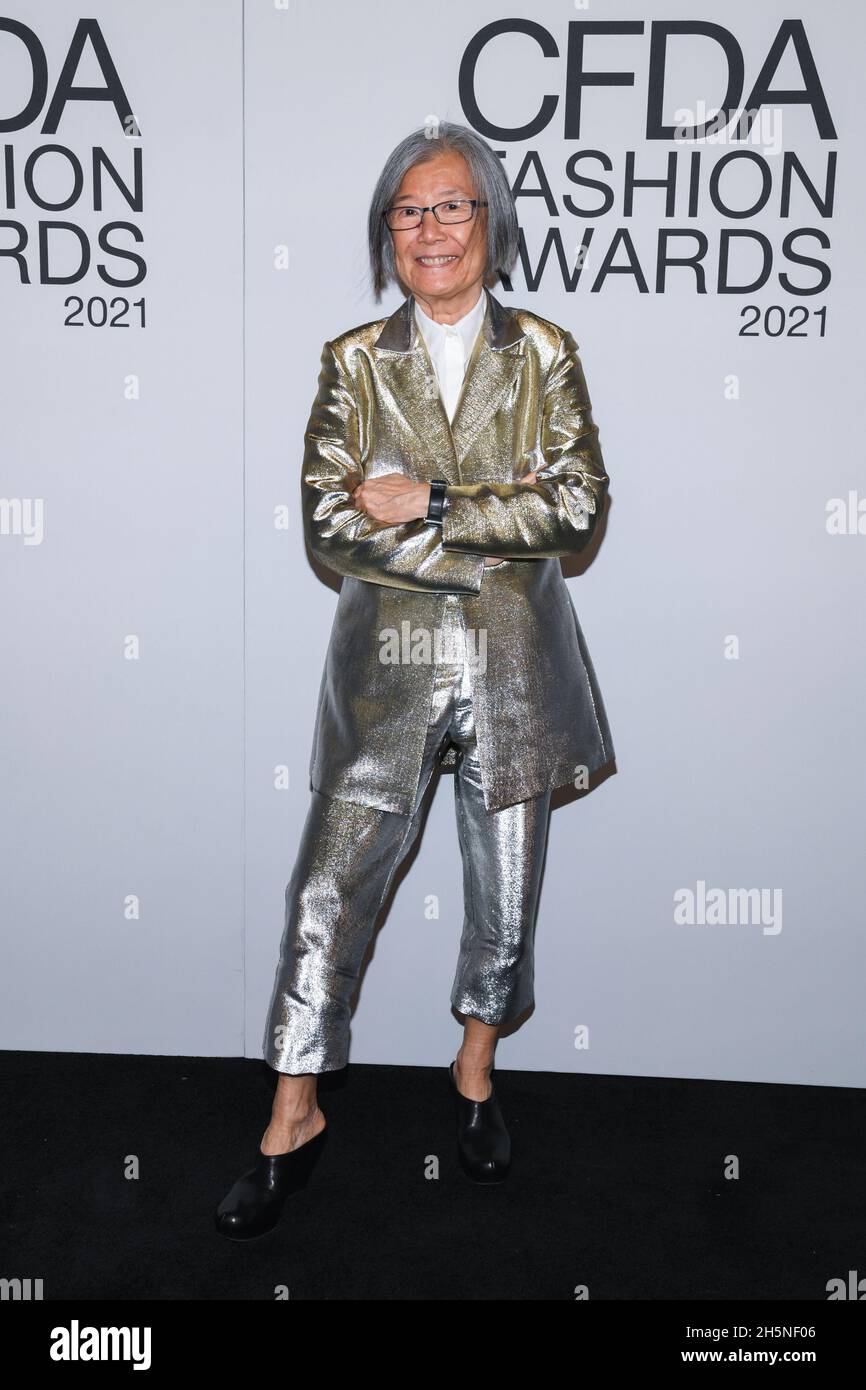 Yeohlee Teng walking on the red carpet at the 2021 CFDA Fashion Awards ...