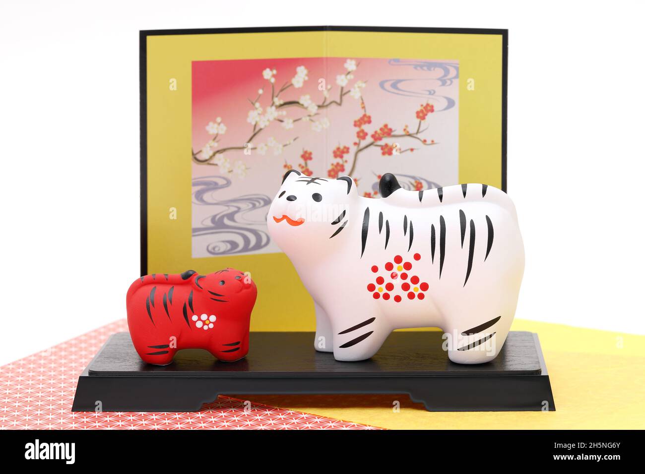 Dolls of Tora Tiger. Japanese new year card. Japanese new year tiger ...