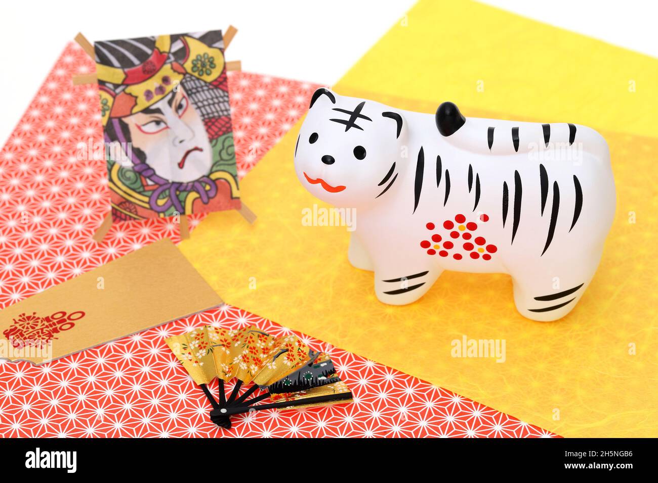 Dolls of Tora Tiger. Japanese new year card. Japanese new year tiger ...