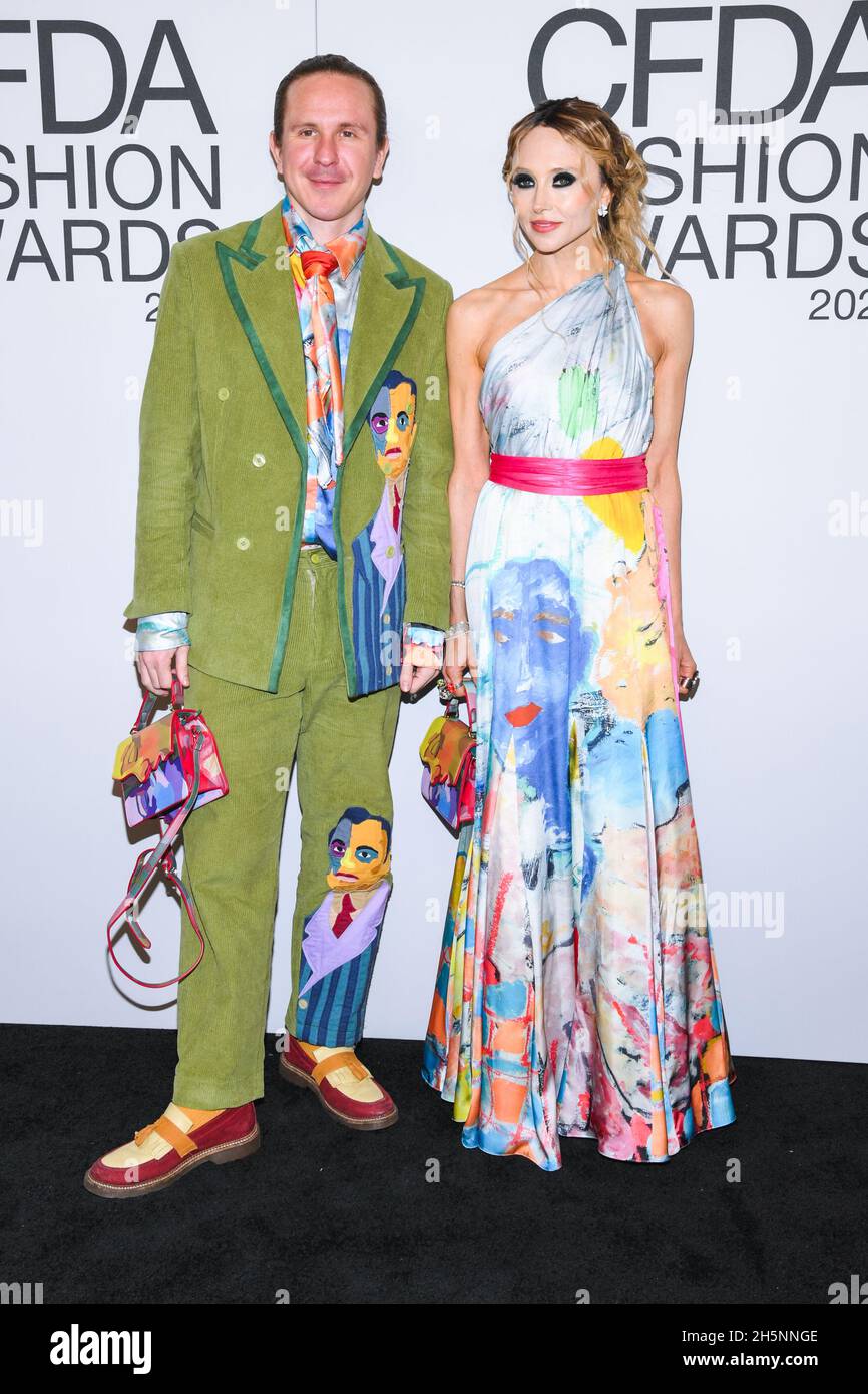 Stacey Bendet walking on the red carpet at the 2021 CFDA Fashion Awards ...