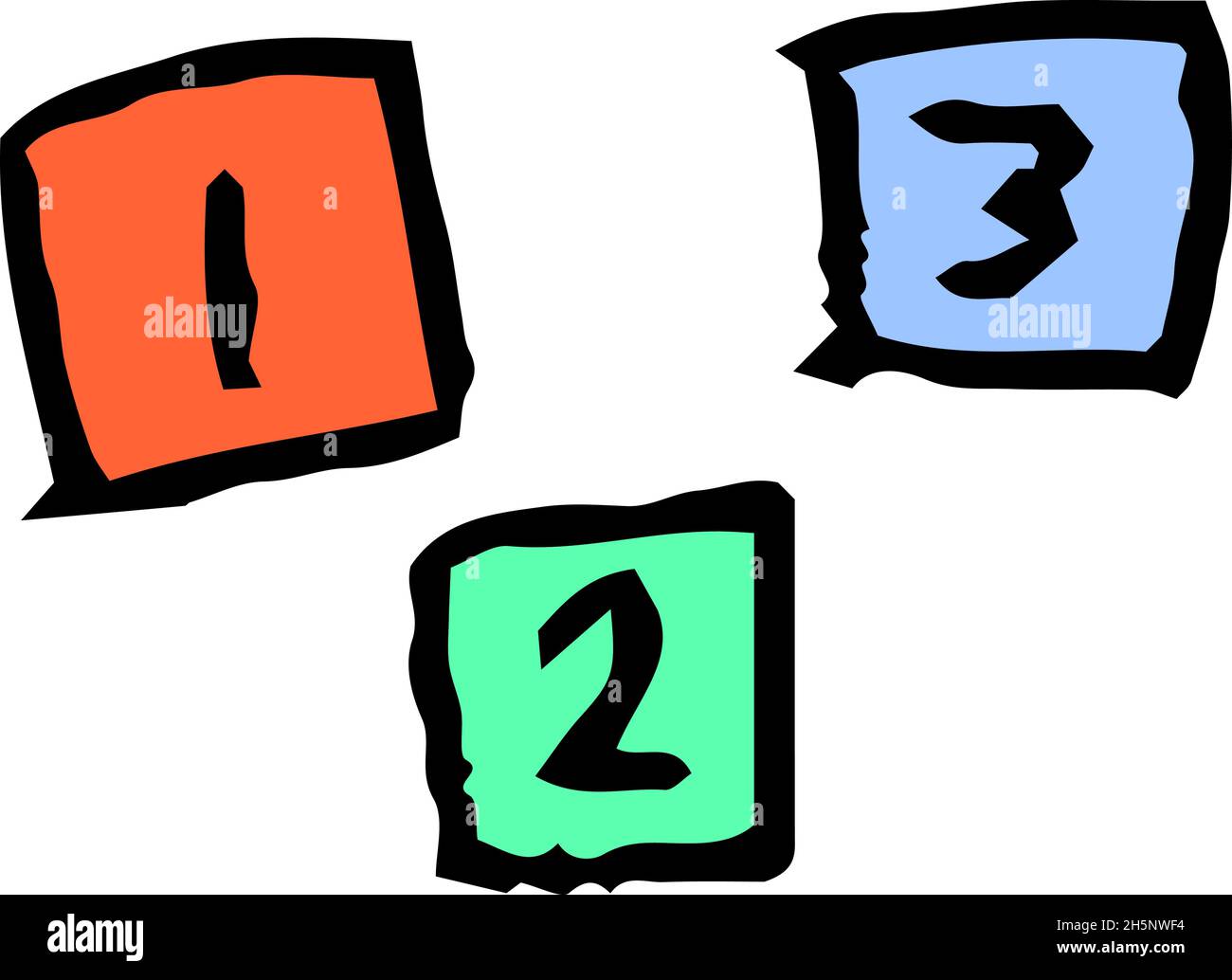 This is a illustration of 123 number scribbles drawn by children Stock ...